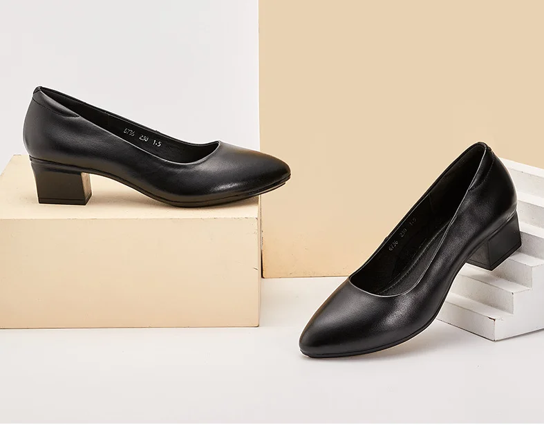 Professional Soft Leather Work Shoes Interview Formal Dress High Heels ...