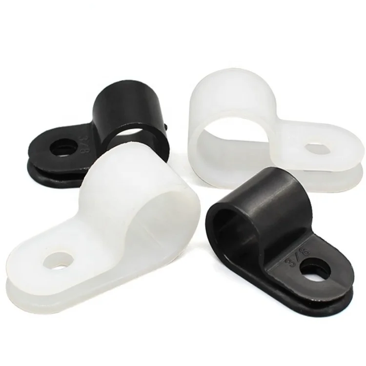 Plastic R type cable clips nylon cable clamp for cable wire organizer ...