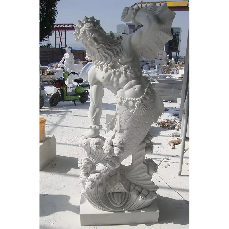 Life Size Hand Carved Greek God Stone Marble Poseidon Statue - Buy Life ...