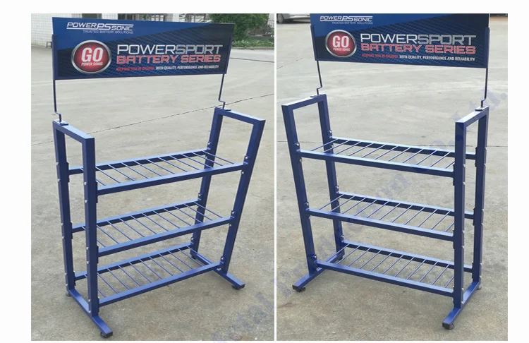 Heavy Duty Car Battery Display Rack - Durable & Versatile