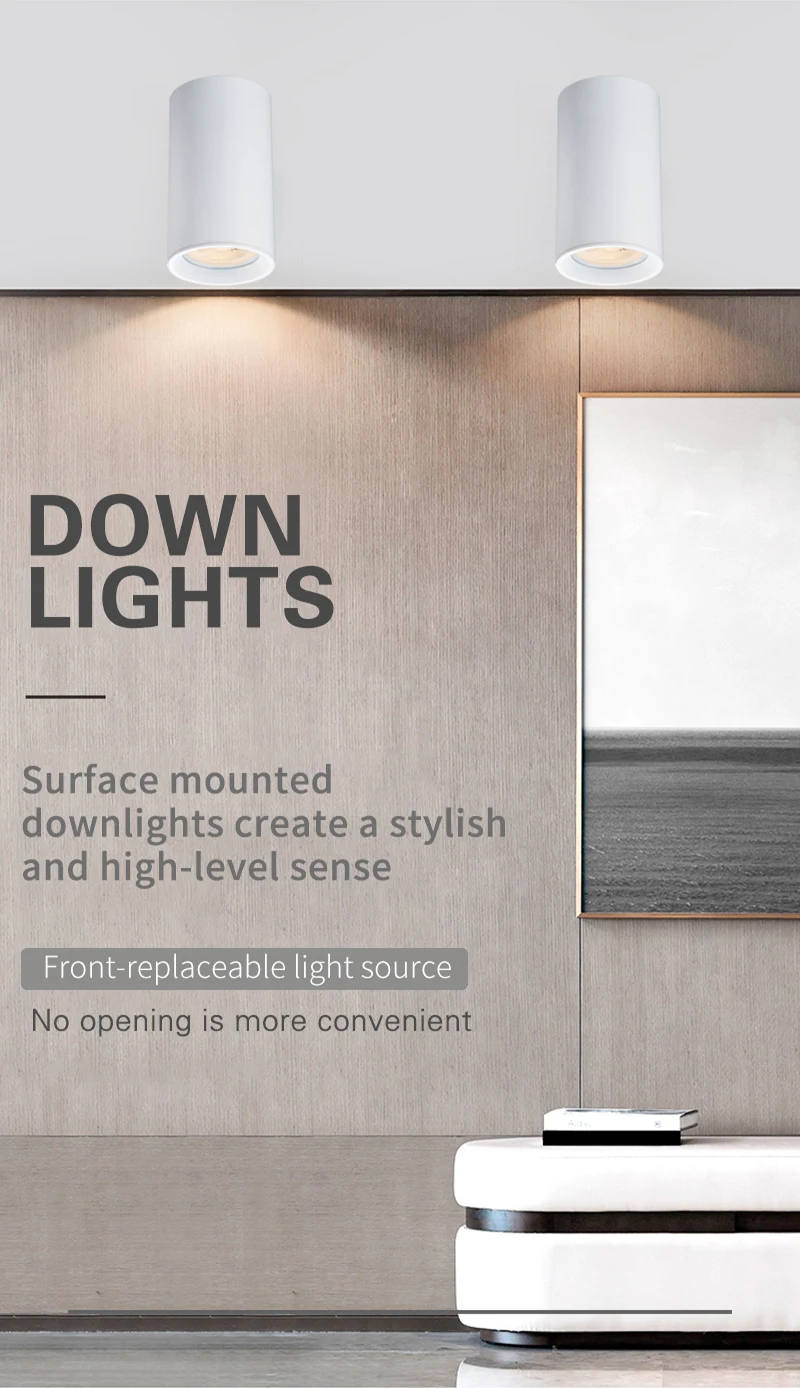 Cylinder White Downlight Surface Mounted Downlight Aluminum Gu10 ...