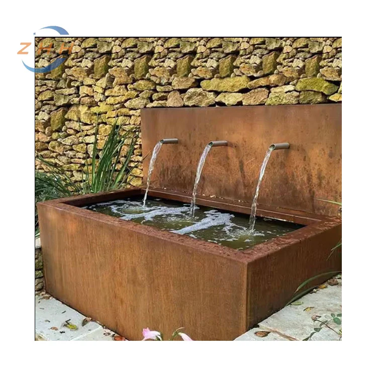 Stylish Corten Steel Outdoor Waterfall Fountain Garden Decorative Metal ...