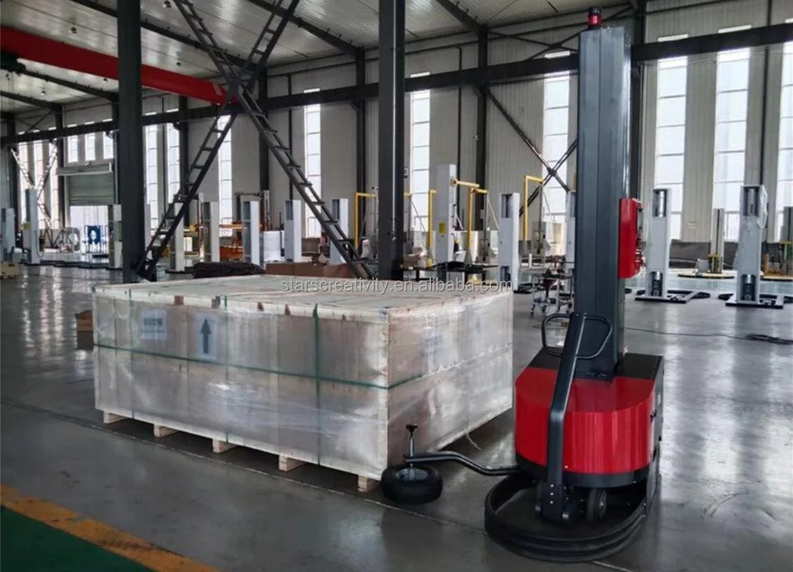 Rechargeable Robot Pallet Stretch Wrapper Machine - Buy Robot Pallet ...