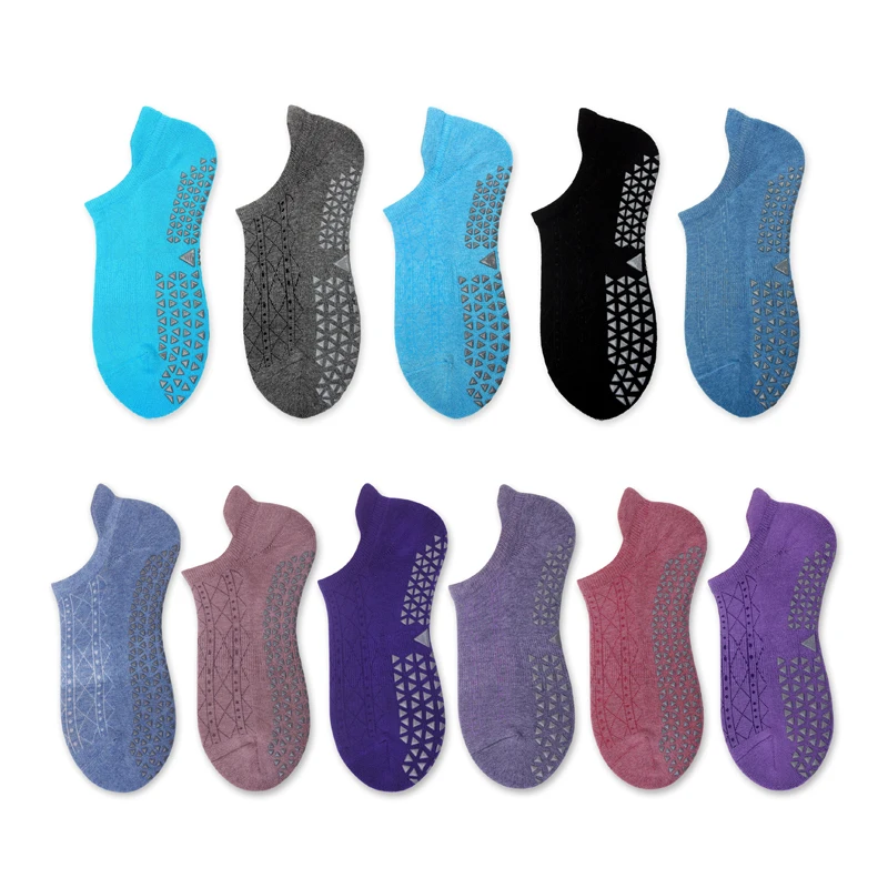 Factory Pilates Socks Custom Logo Non-slip Grips Yoga Cotton Bamboo ...