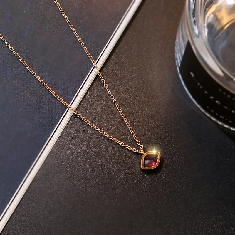 Simple Fashionable Rose Gold Pendant Necklace Flower Clover Butterfly ...