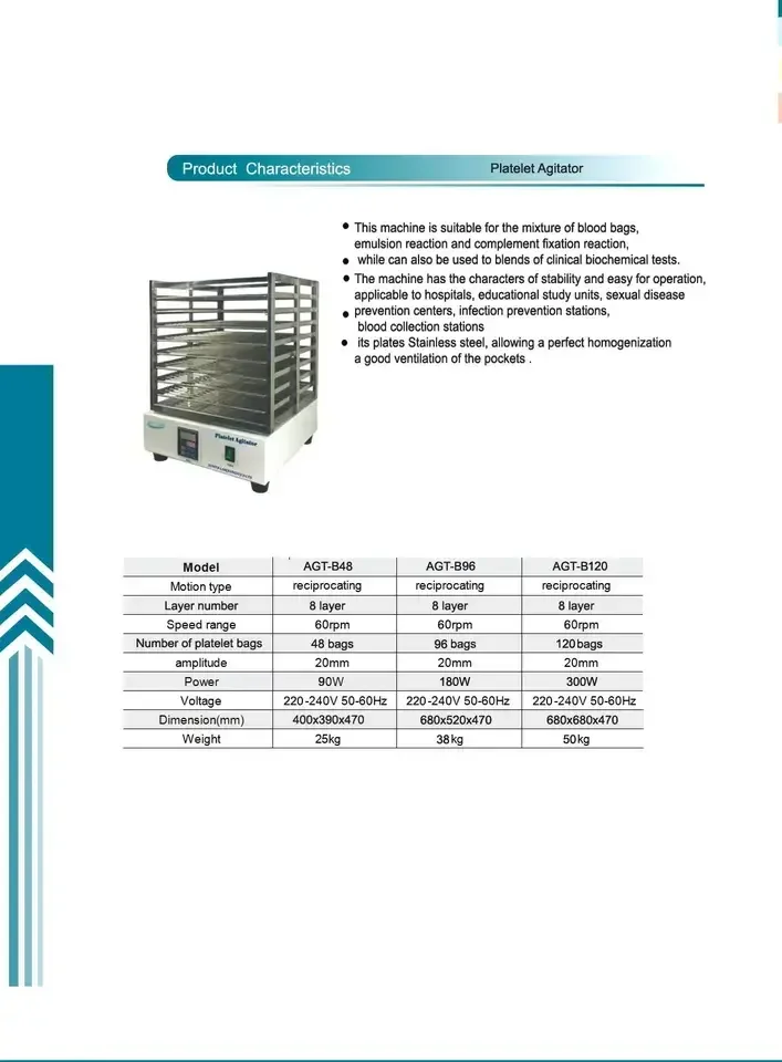 Laboratory Shaker for Automatic Blood Bag Shaking - 8 Layer Platelet ...