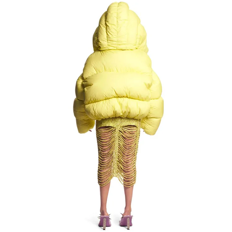 High Quality Exaggerated Custom Quilted Removable Hood Plus Size OEM ...