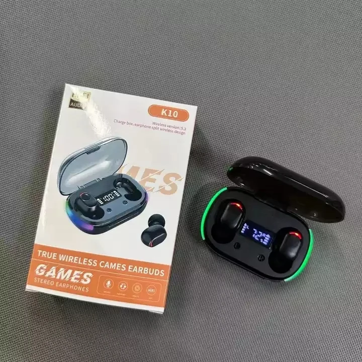 K10 Gaming Tws True Wireless Audifonos Useful Portable In-ear Led Digital Powered Display Bt 5.3 ...