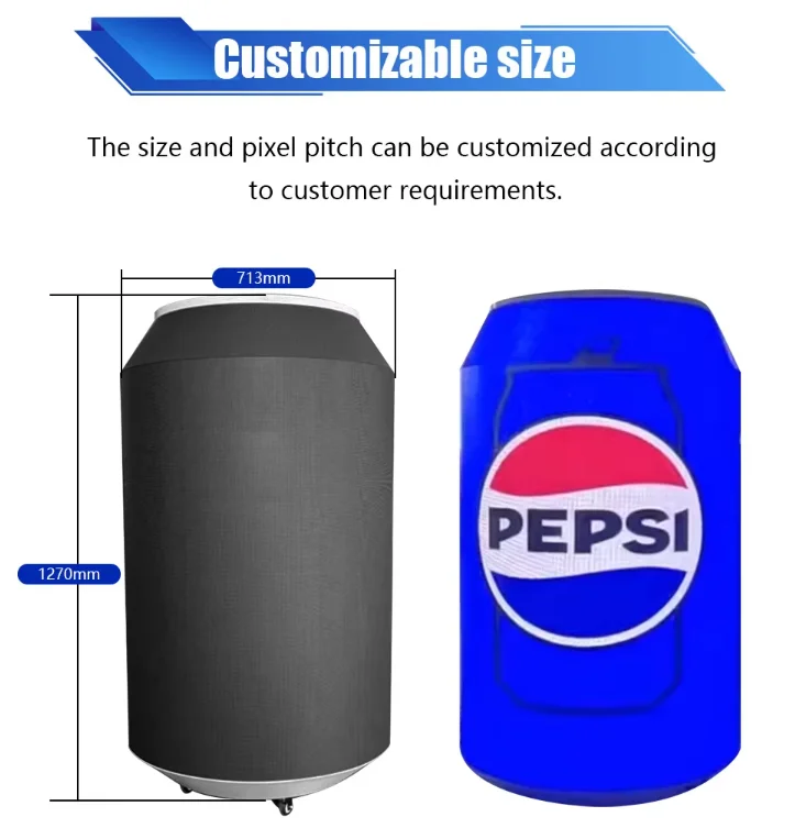 Custom Size Special Beer Bottle Can Shape Flexible LED Screen Full ...