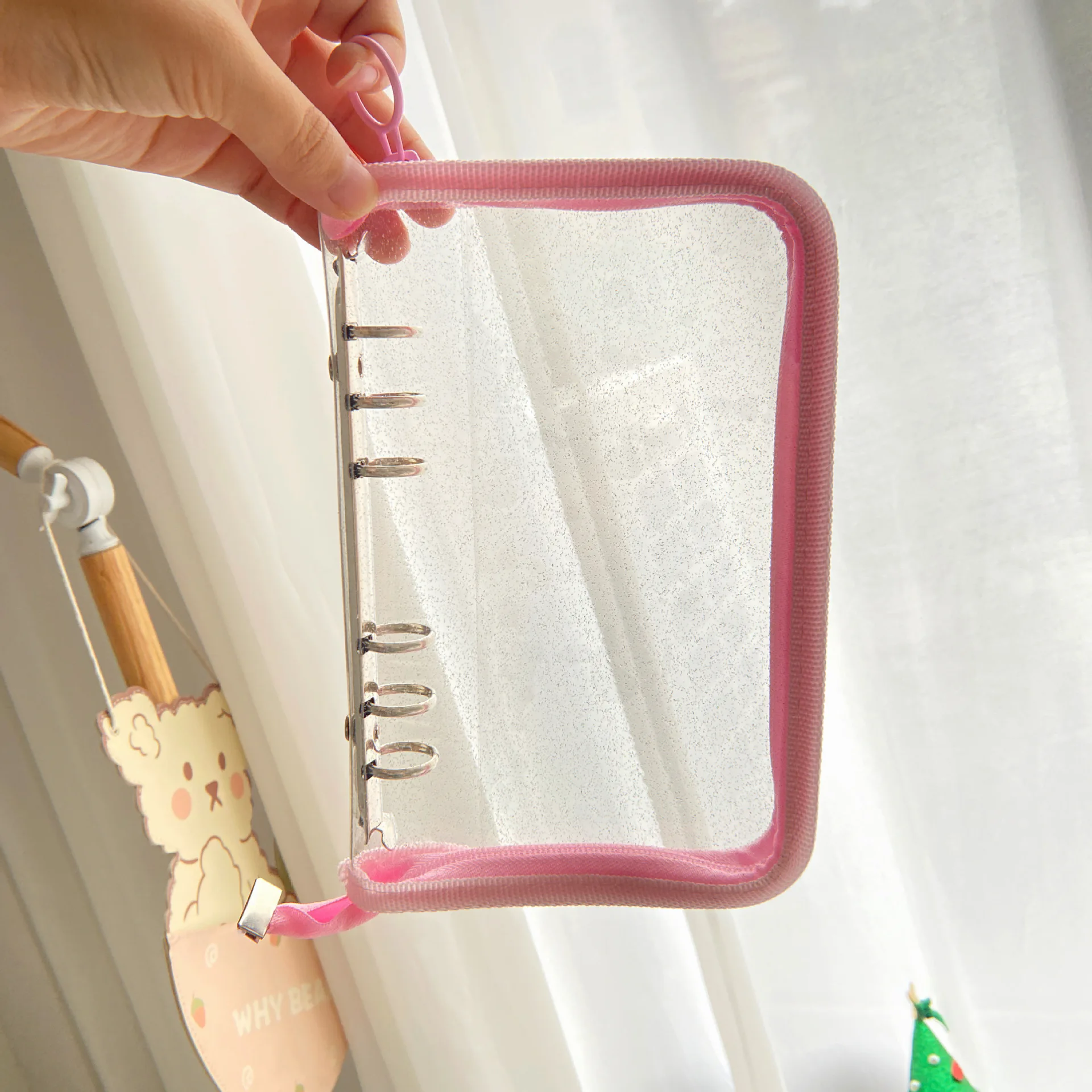 Wholesale Custom A5 Glitter Pvc Budget Binder Cover clear Plastic ...