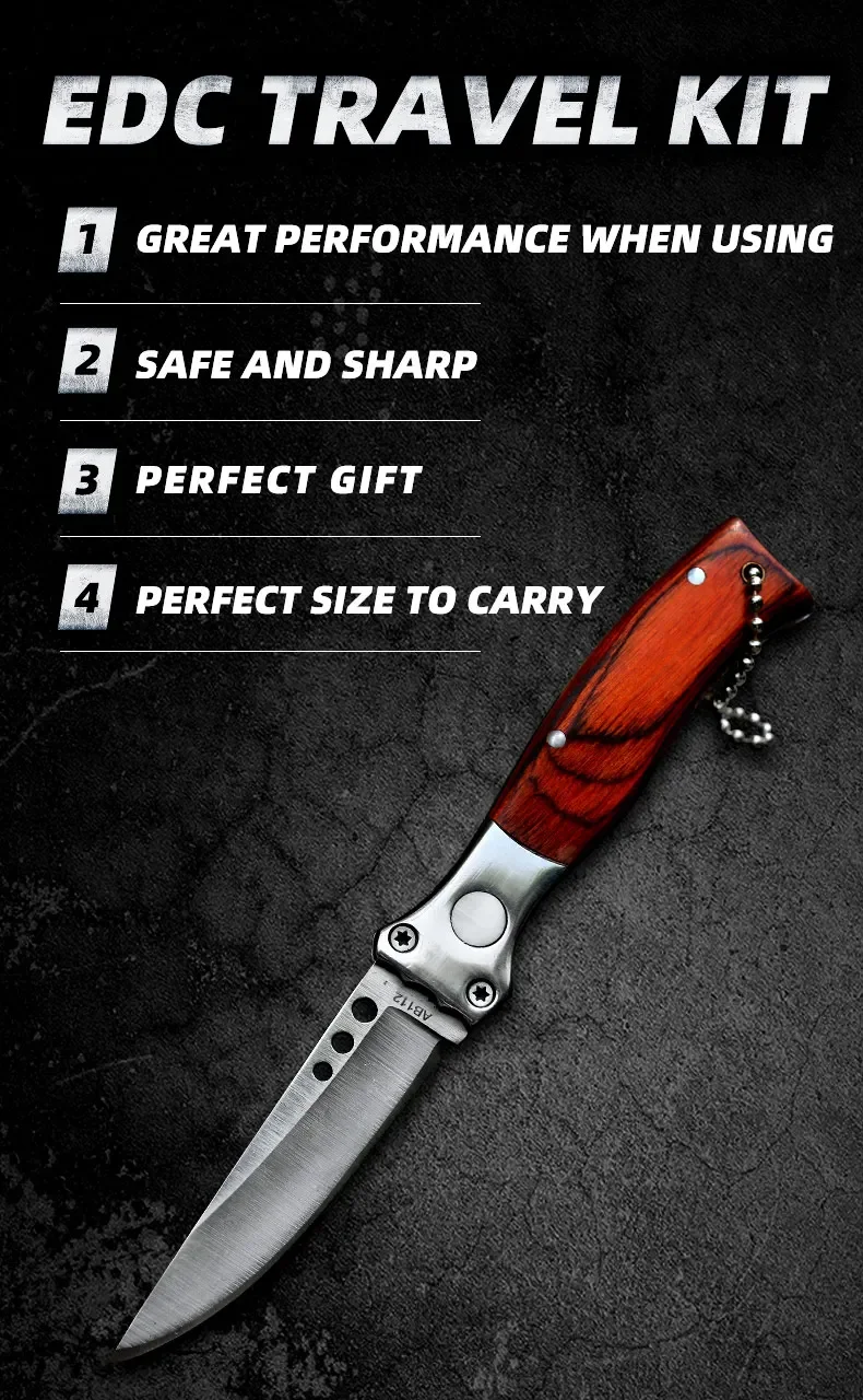 Handy Pocket Tool Kit Folding Knife Camping D2 Hunting Survival Stag ...