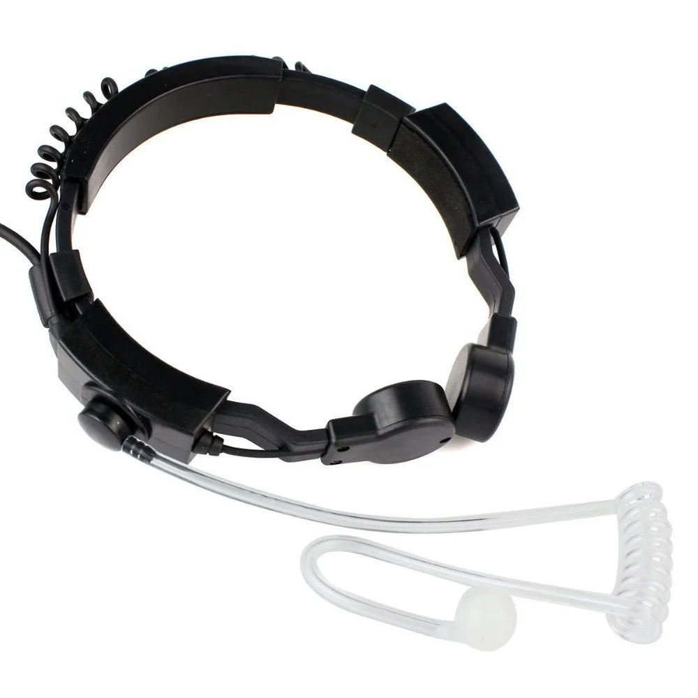 Tactical Throat Vibration Throat Microphone Mic Headset for Two Way ...