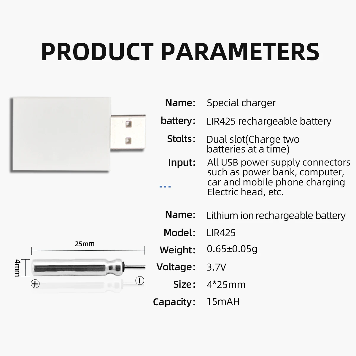 可充电锂离子3.7V LIR425针式锂电池CR425夜间钓鱼电动钓鱼浮子| Alibaba.com