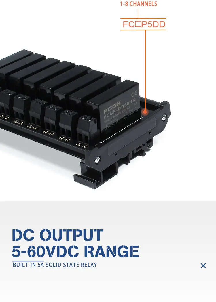 Fcgk 8-channel Miniature Solid State Relay For 5-60vdc & Dc ...