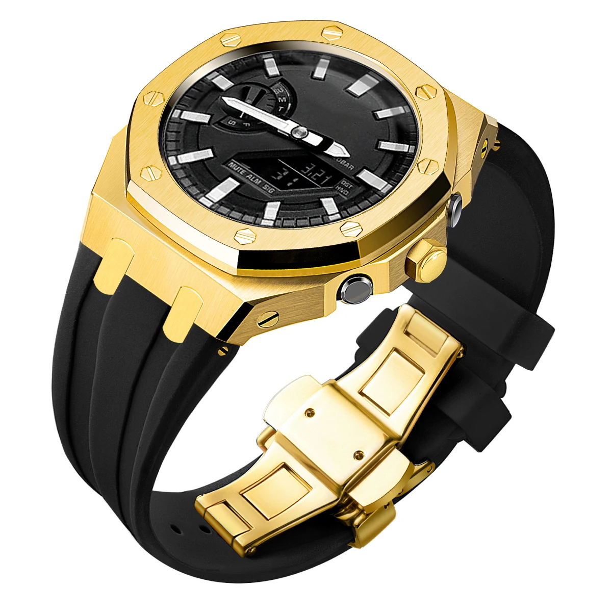 Luxury Gchock Ga2100 Rubber Strap Gold Metal Bezel Parts Accessories ...