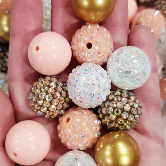 50pc Bag of 20mm Spring Color Rhinestone Beads for DIY Jewelry