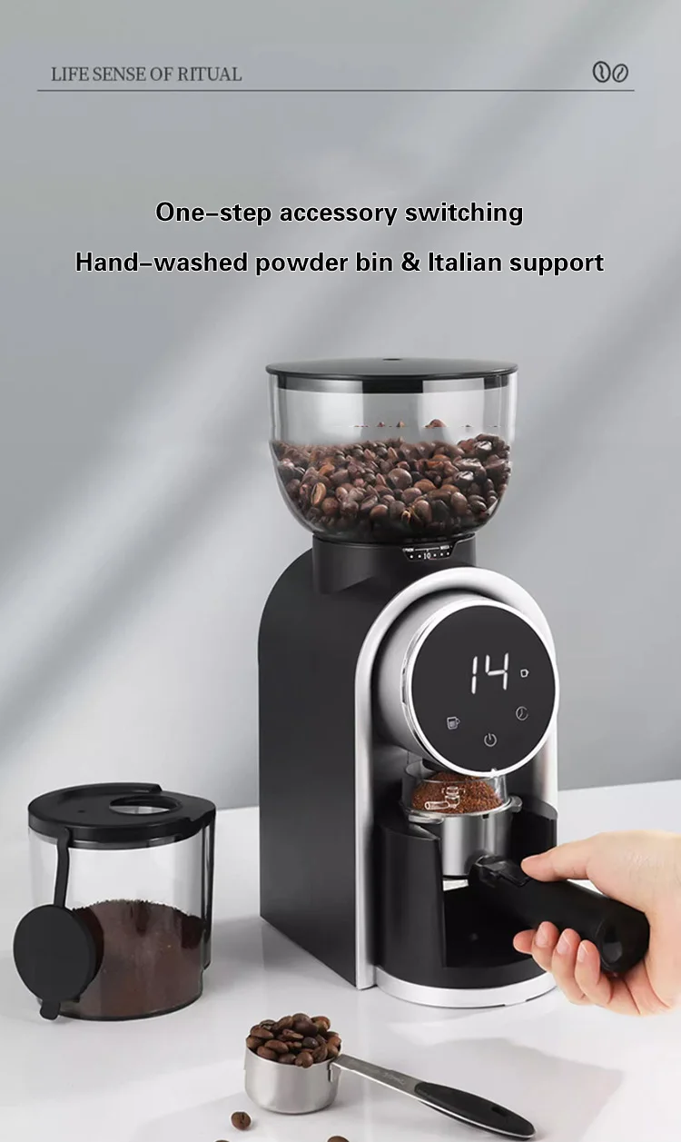 Quantitative Grinding Espresso Grinder Coffee Machine 420 CNC Steel