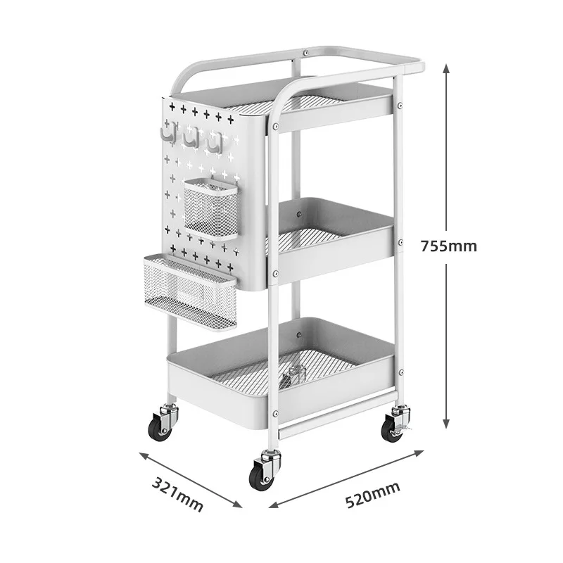 Creative Cavity Board Storage Rack Trolley Kitchen Bathroom Steel Multi ...