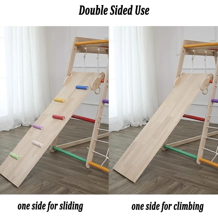 Montessori Wooden Kids Kit Triangle With Ramp Transformable Climbing ...