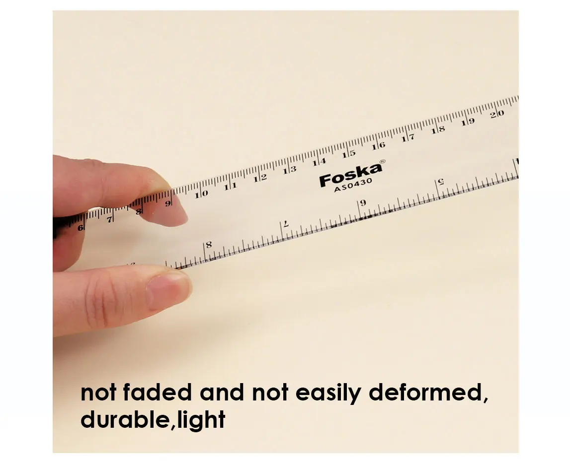 Foska School And Office 30 X 3.8cm Transparent Plastic Ruler - Buy ...