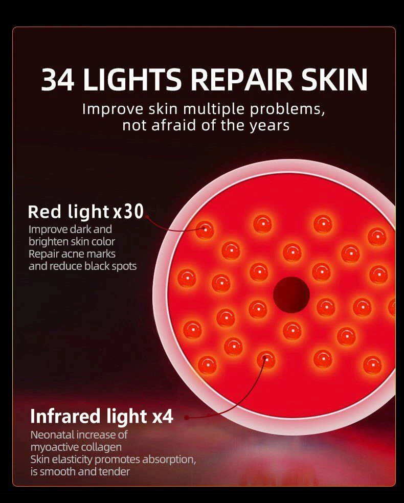 Binzim Facial Lifting Massage - Anti Aging Red LED Light Therapy
