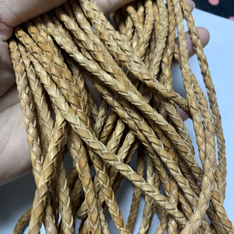 4mm Vegetable Tanned Leather Top Layer Round Genuine Leather Cord For ...