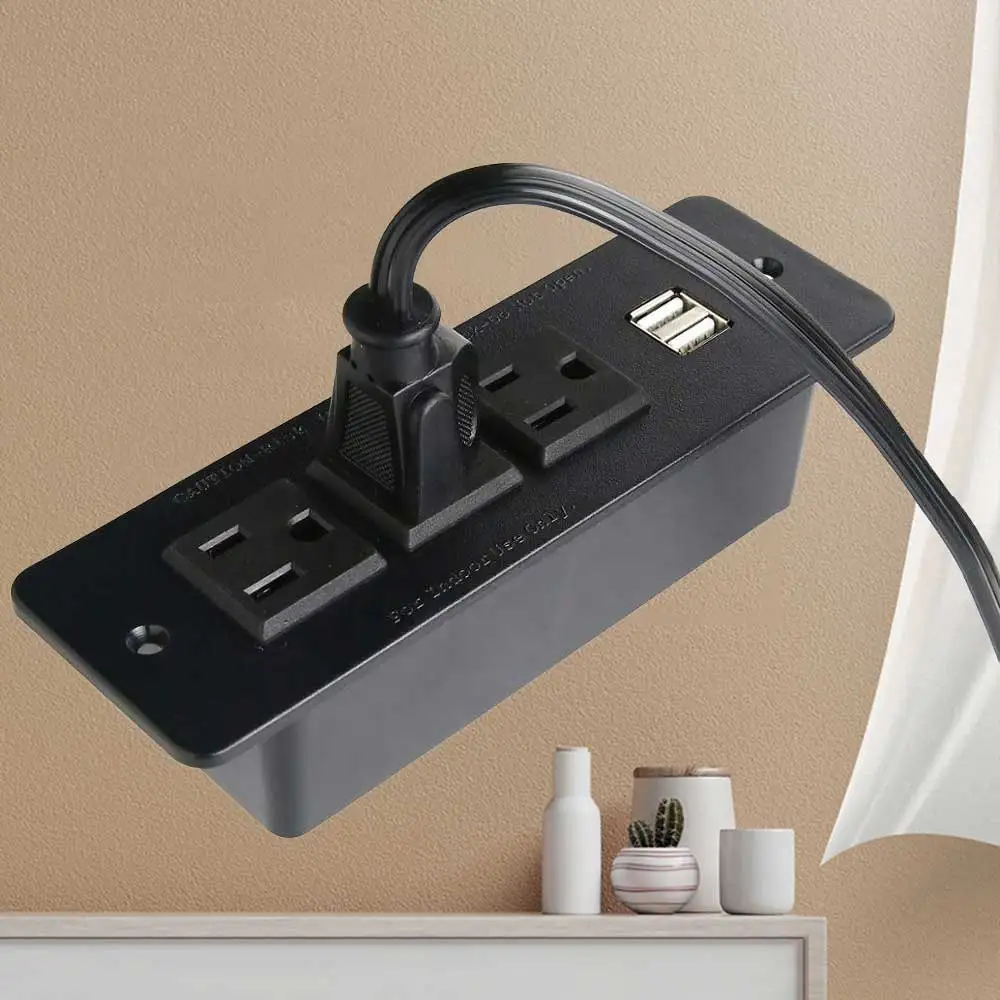 Oswell Power Grommet Recessed Desktop Power Socket With 3 Ac Us Power 2 ...