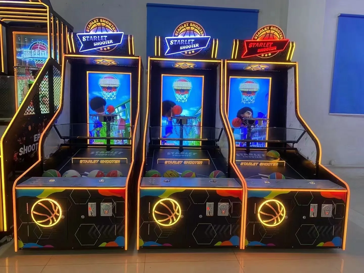 LED Screen Lights Coin Operated Adult Children Luxury Street Basketball ...