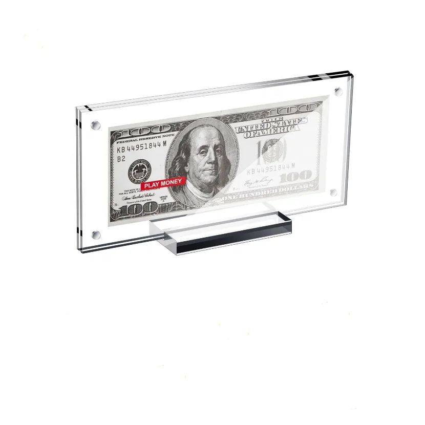 Acrylic Dollar Bill Display Frame - Magnetic Photo Holder