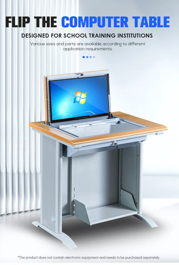 Modern Motorized Monitor Lift Computer Desk 1-3 Person Video Conference ...