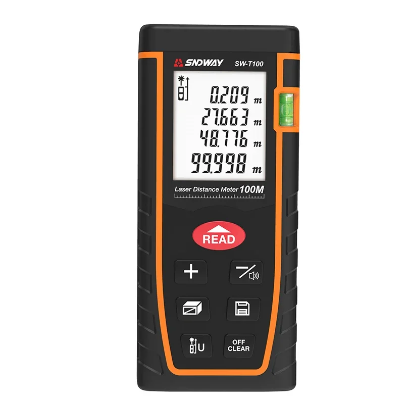 SNDWAY SW-T100 Laser Distance Meter - Handheld Rangefinder for Area ...