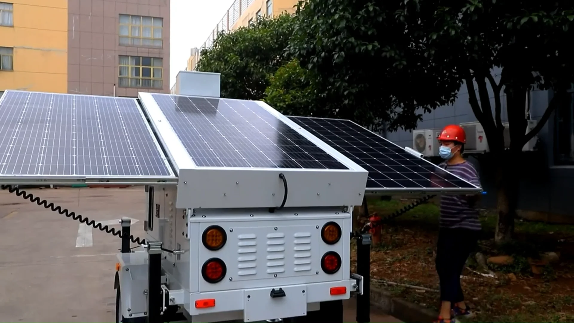 Biglux Mobile Solar Power Cctv Tower Parking Lot Commercial Security ...