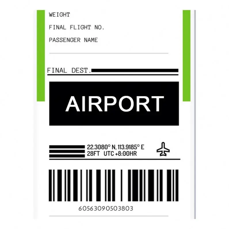 Airport Boarding Pass Ticket Sticker Direct Thermal Baggage Tags ...