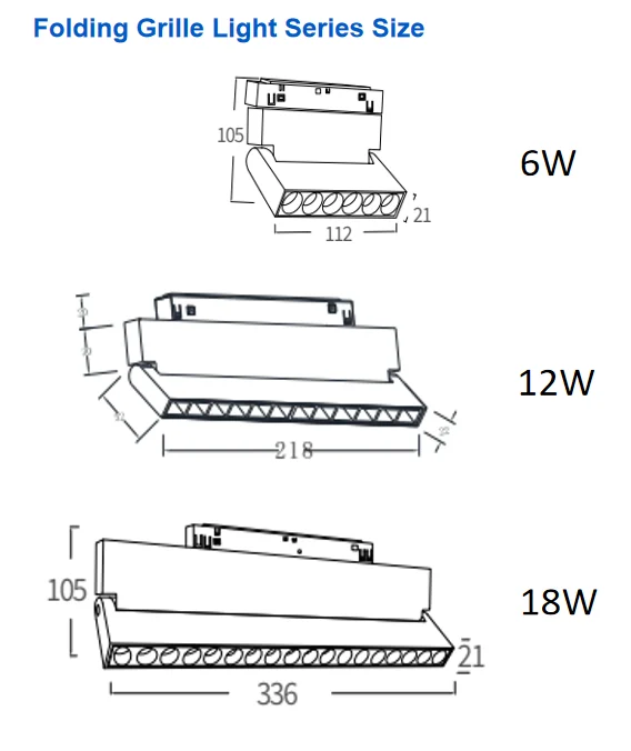 Folding Grille Series Modern Design 48v Magnetic Track Light 12w 20w ...