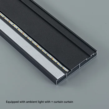 Modern Aluminum Profile Curtain Box Double Slide Track Ceiling-mounted ...