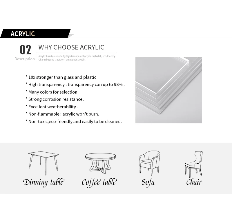 Shop Our Factory Modern Acrylic Headboard Bed Frame