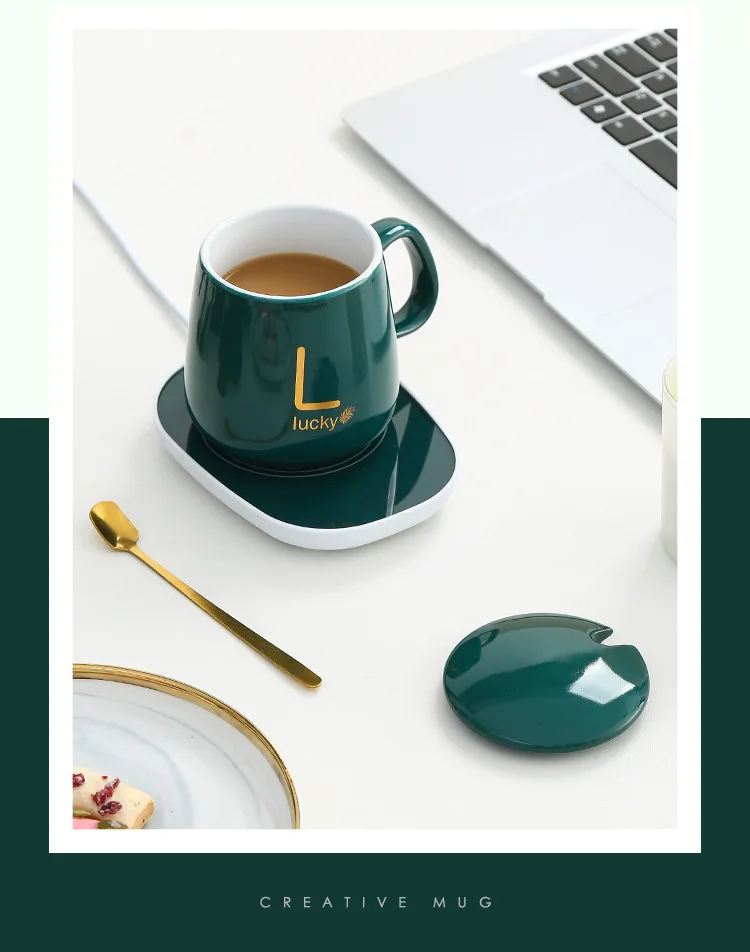 USB Office Home Gift Set Smart Electric Heating coaster Thermotatic ...