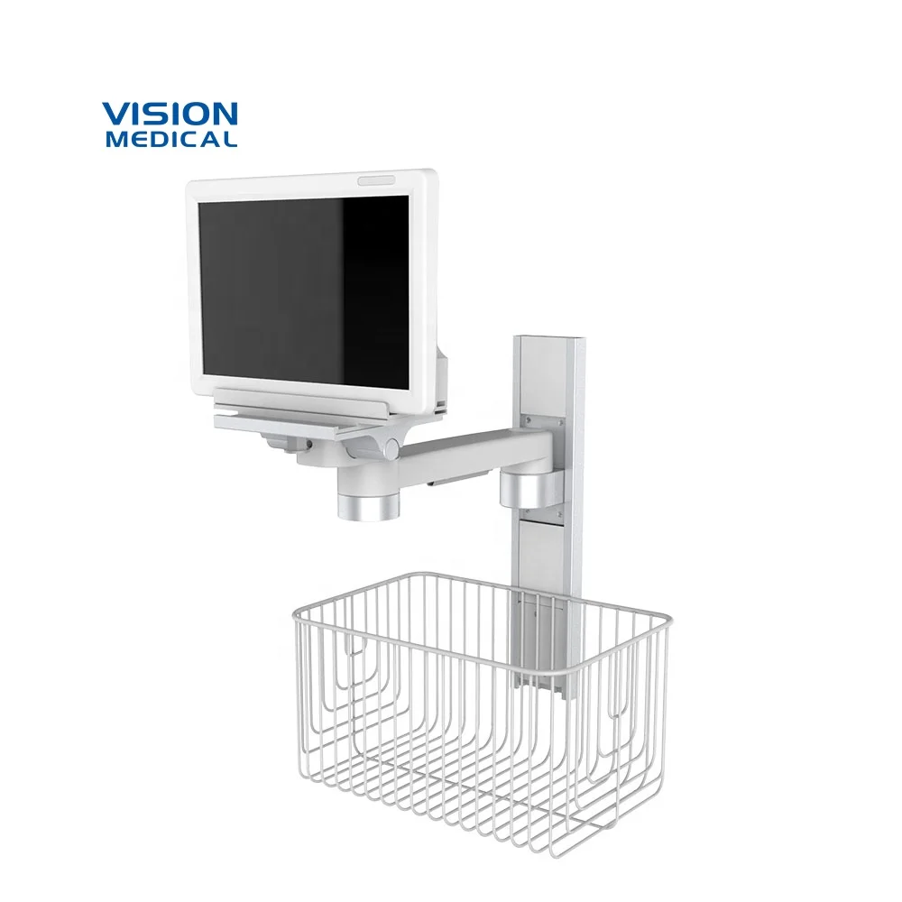 ICU mount medical monitoring arm with basket hospital wall mount ...