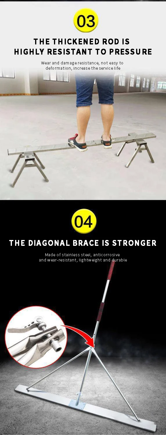 Durable Concrete Scraper - 1.2m Yellow Long Handle Tool