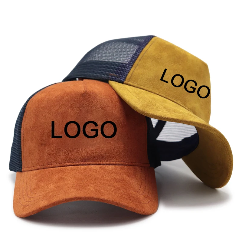 Custom 3d Embroidery 5 Panel Trucker Cap Printed Mesh Suede Trucker ...