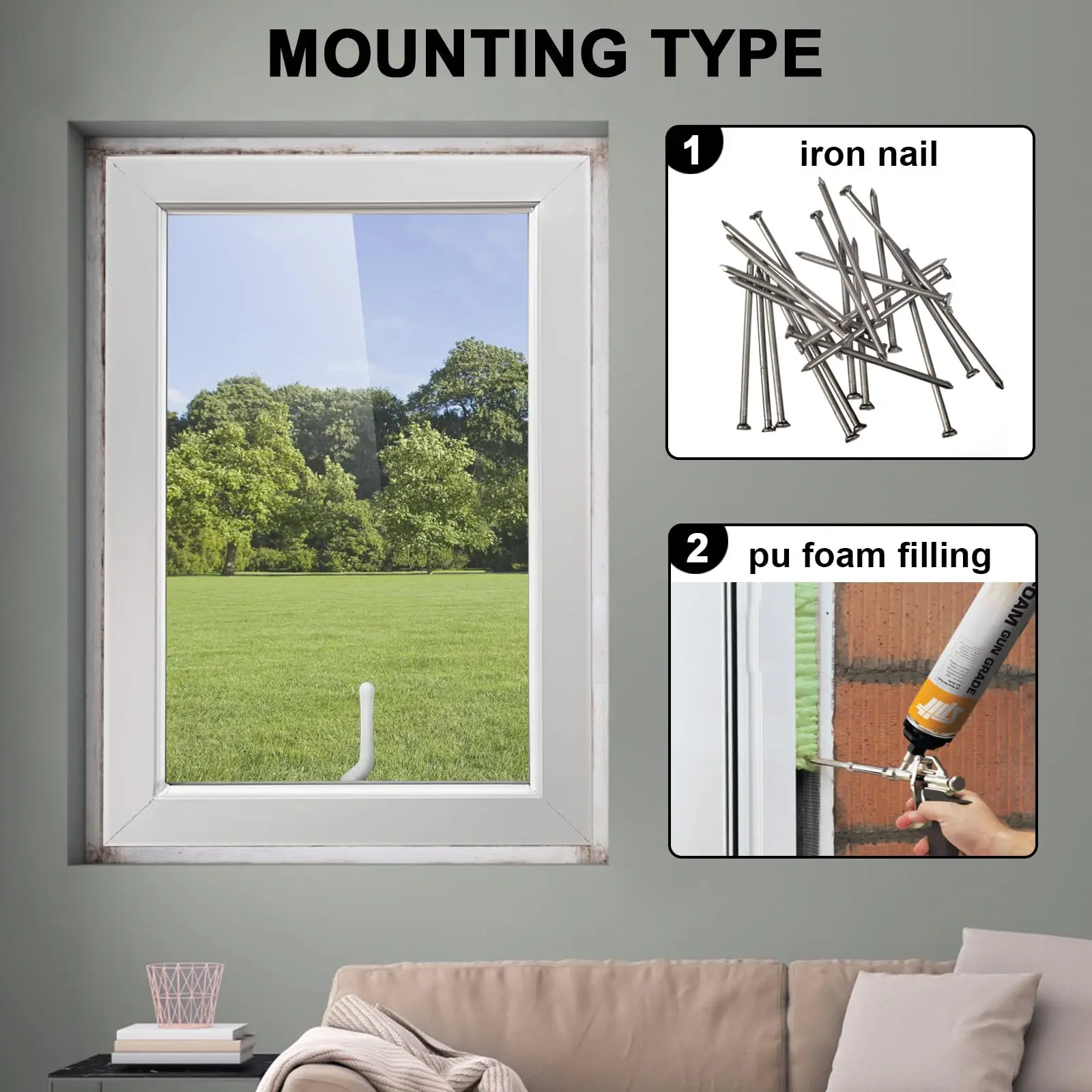 Villa Bedroom Aluminum Windows Double Glazed Casement Windows Smart Bay ...