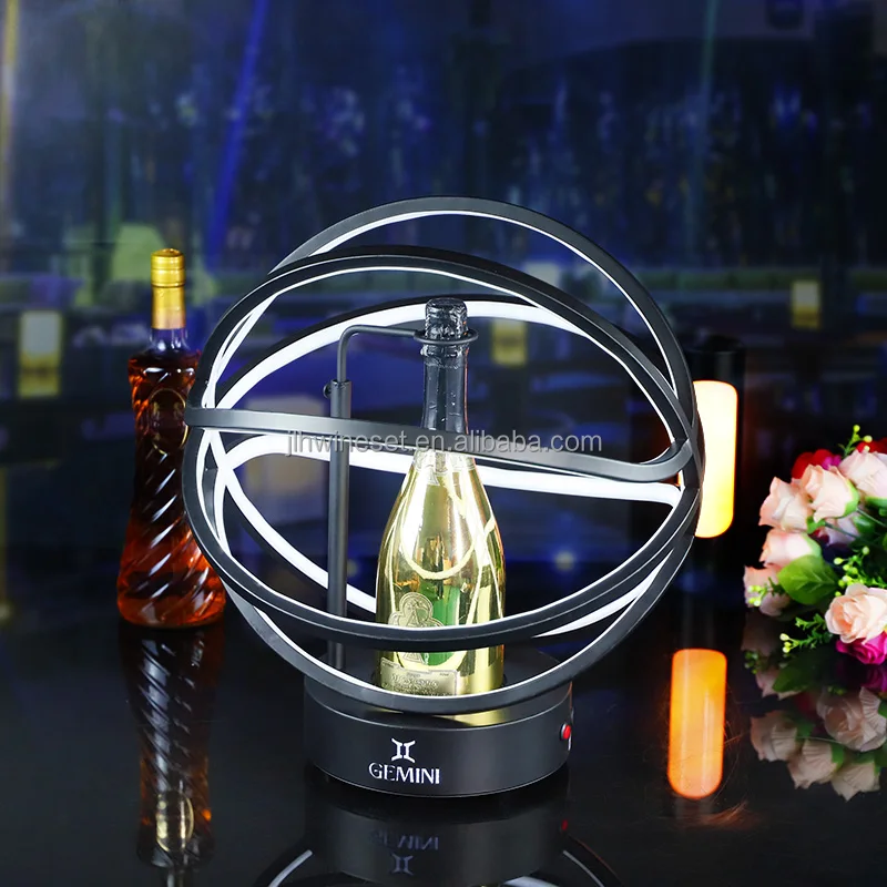 Golden Customized Logo Moet Champagne Rack Vip Bottle Display Cage ...