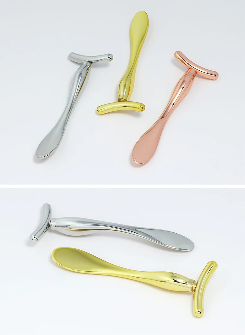 Korean Face Lift Essence Push Massager Beauty Metal Face Cream Cosmetic Massage Spoon Stick ...