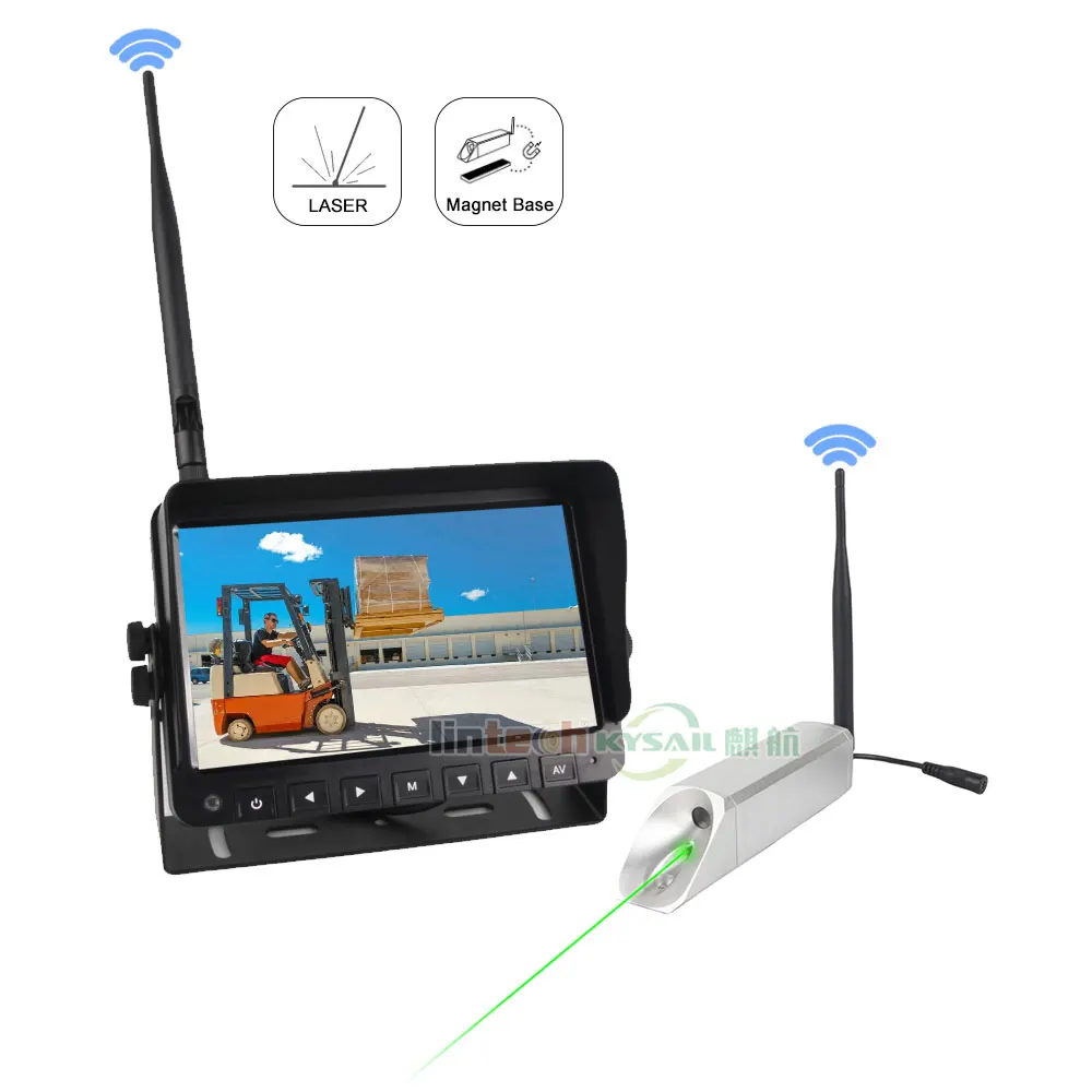 Green Laser Light Positioning Wireless Forklift Camera with Display ...