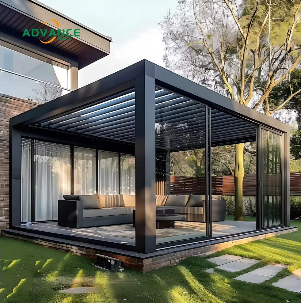 Pergola Rain Shelter Aluminum Opening Roof Pergola 4x6 Motorized ...