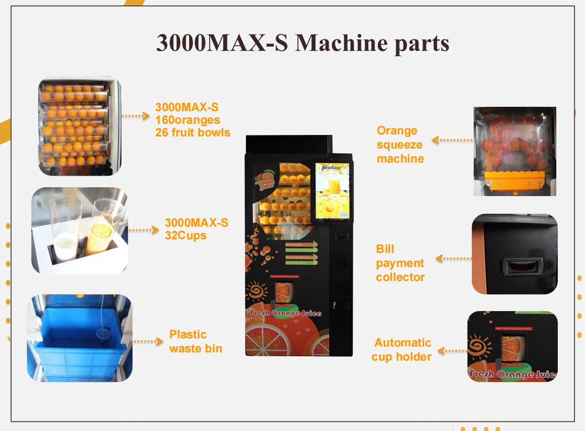 Orange Juice Vending Machine Fresh Juice Vending Machine With Cash ...