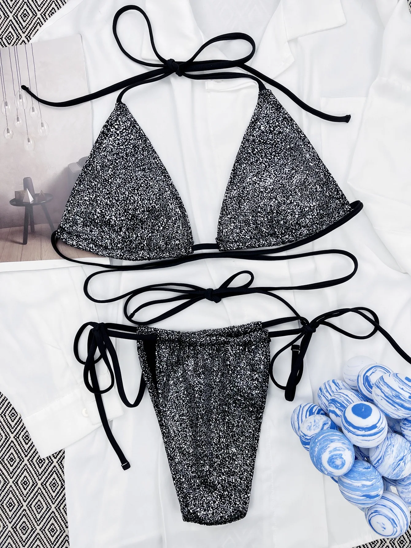 Glitter Fashionable Sexy Bikini,Girls Swimwear Bandage Woman Bikinis ...