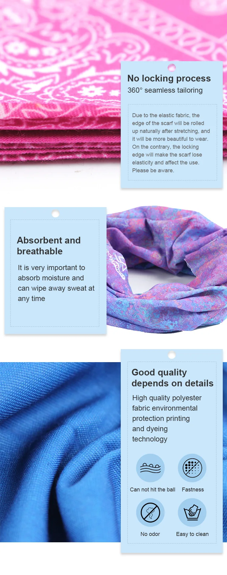 Multifunction Cycling Neck Gaiter Seamless Tube Polyester Custom ...