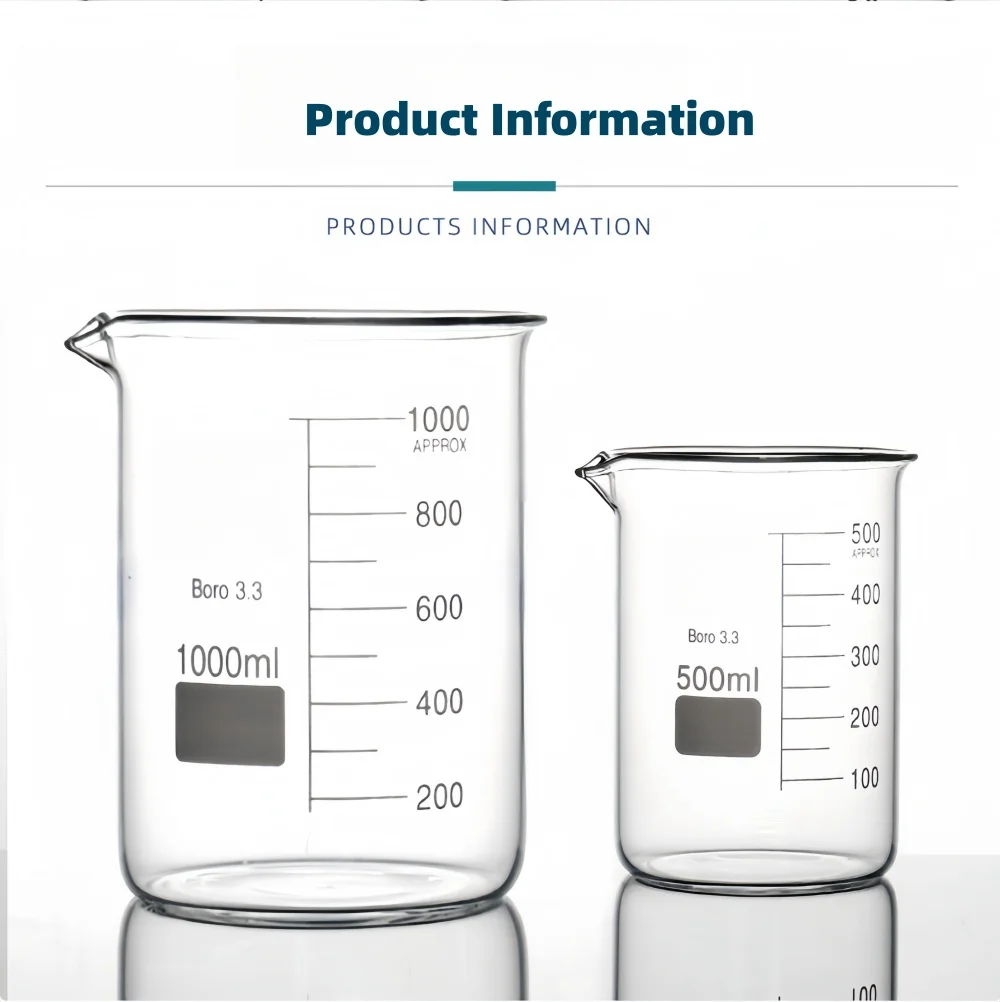 High Borosilicate Measuring Beakers 50ml 250ml 500ml 1000ml Heat ...