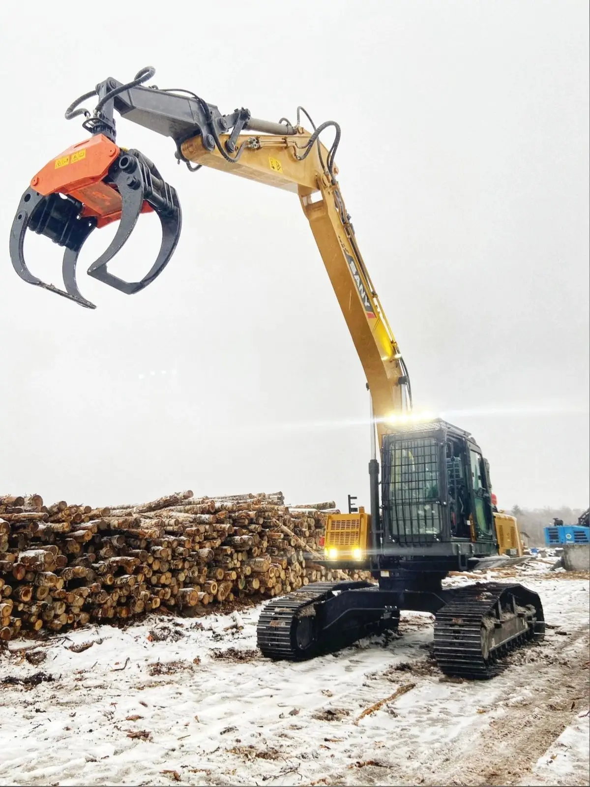 Crane Hydraulic Timber Loader Grapple Attachment Crane Hydraulic Timber ...